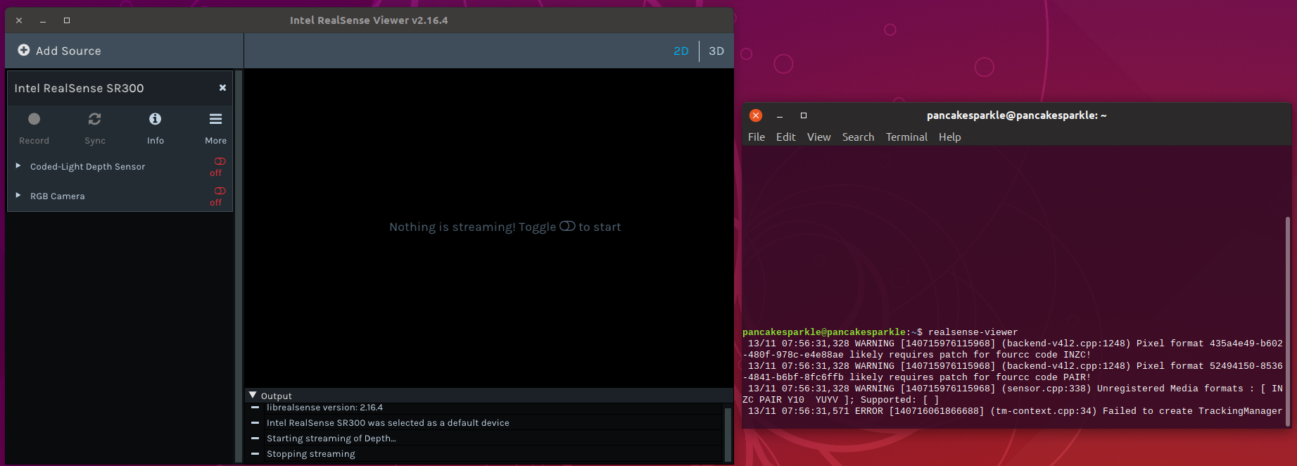 Depth data shows up as green in programs other than realsense-viewer ...