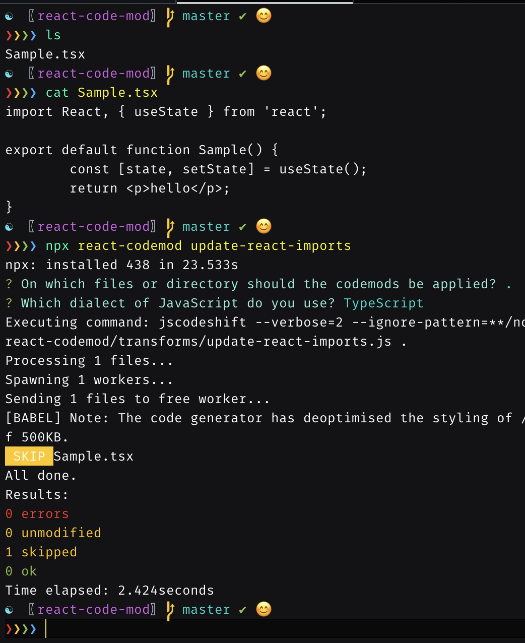 Update React Imports Not Working With Ts · Issue 273 · Reactjsreact Codemod · Github