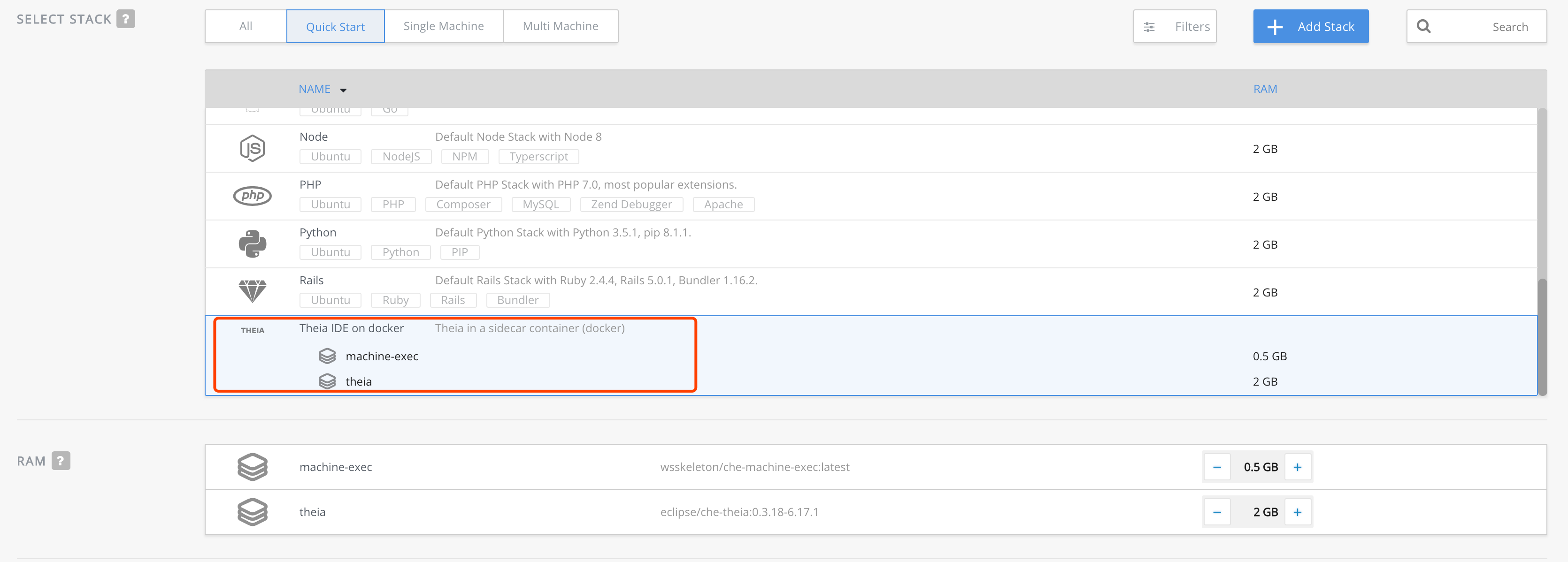 Unable to start workspace with ' Theia IDE on docker' stack · Issue #12684 · eclipse-che/che ...