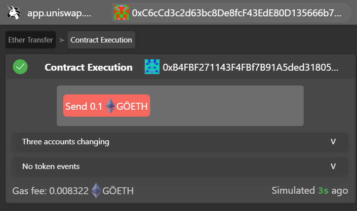 wrapping eth does not appear as a swap? · Issue #305 · DarkFlorist/TheInterceptor · GitHub