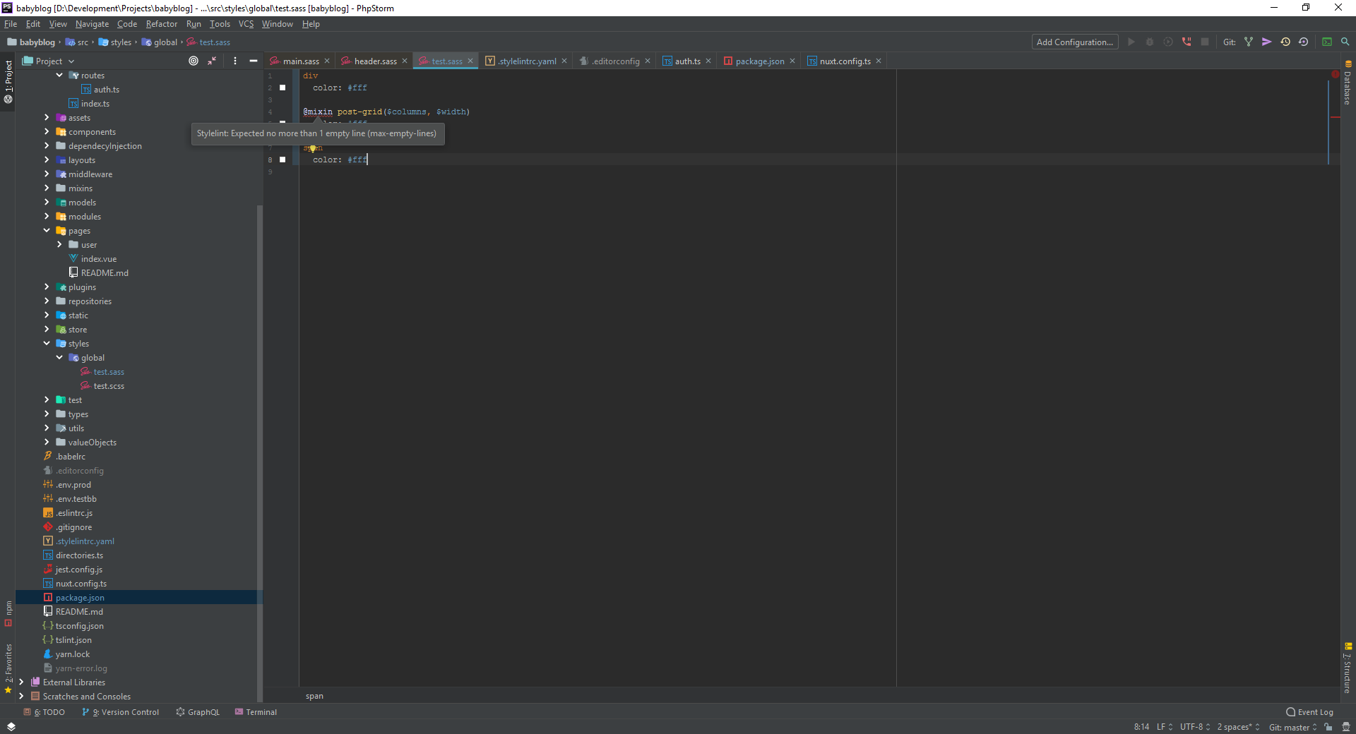 Fix false positives for mixins in max-empty-lines · Issue #4180 · stylelint/stylelint · GitHub