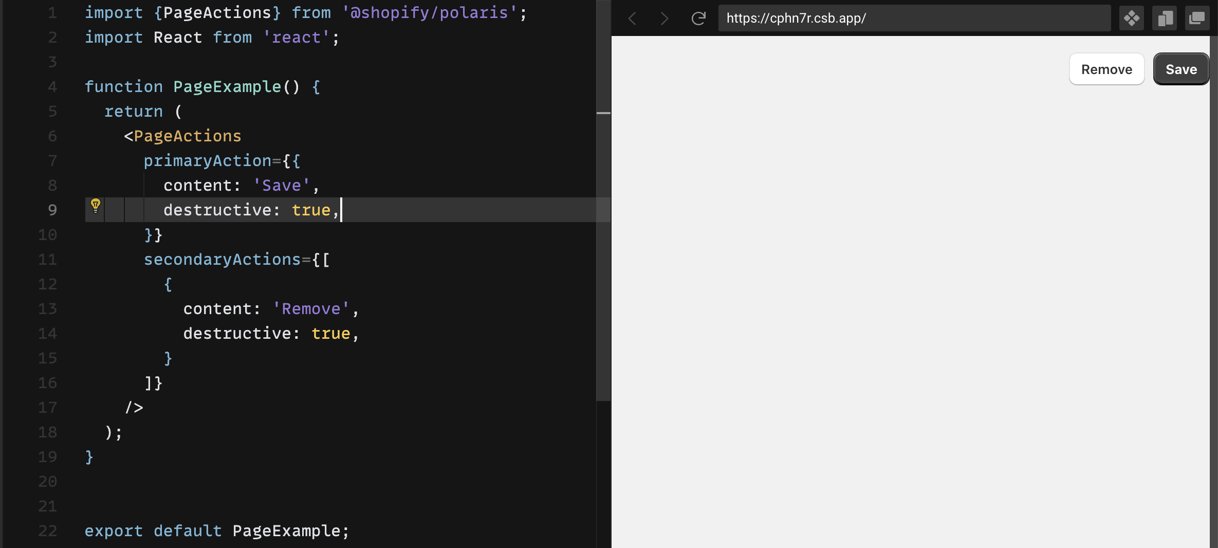 Pageactions Action Props Do Not Match Button Props · Issue 10995 · Shopifypolaris · Github 4349