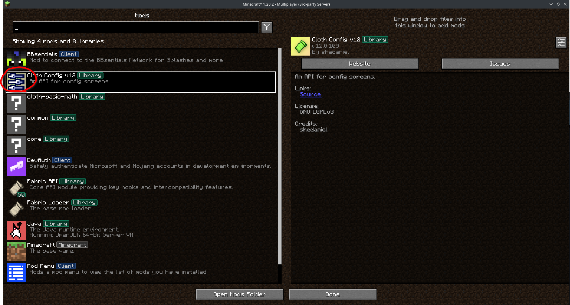 Mod Menue Entry crashes the game · Issue #225 · shedaniel/cloth-config · GitHub
