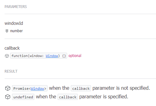 Show the real type for returned Promise · Issue #722 · GoogleChrome/developer.chrome.com · GitHub