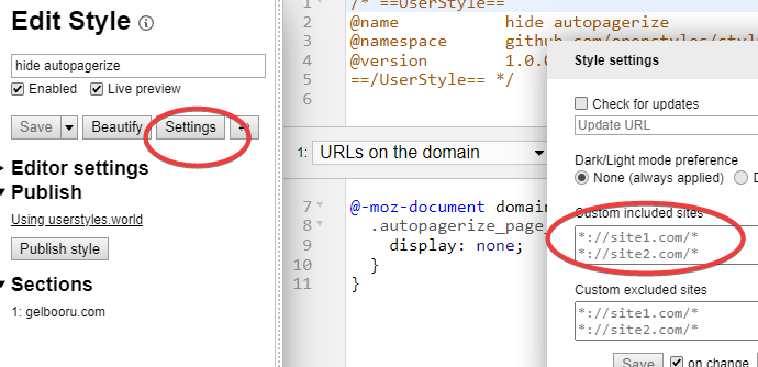 [FR] Allow for adding custom domains from the install page · Issue #1527 · openstyles/stylus ...