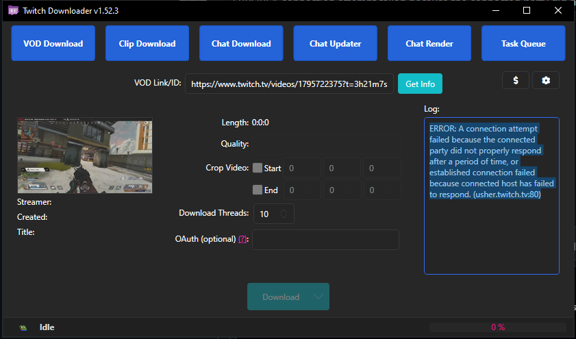 ERROR: A connection attempt failed because the connected party did not properly respond after a ...