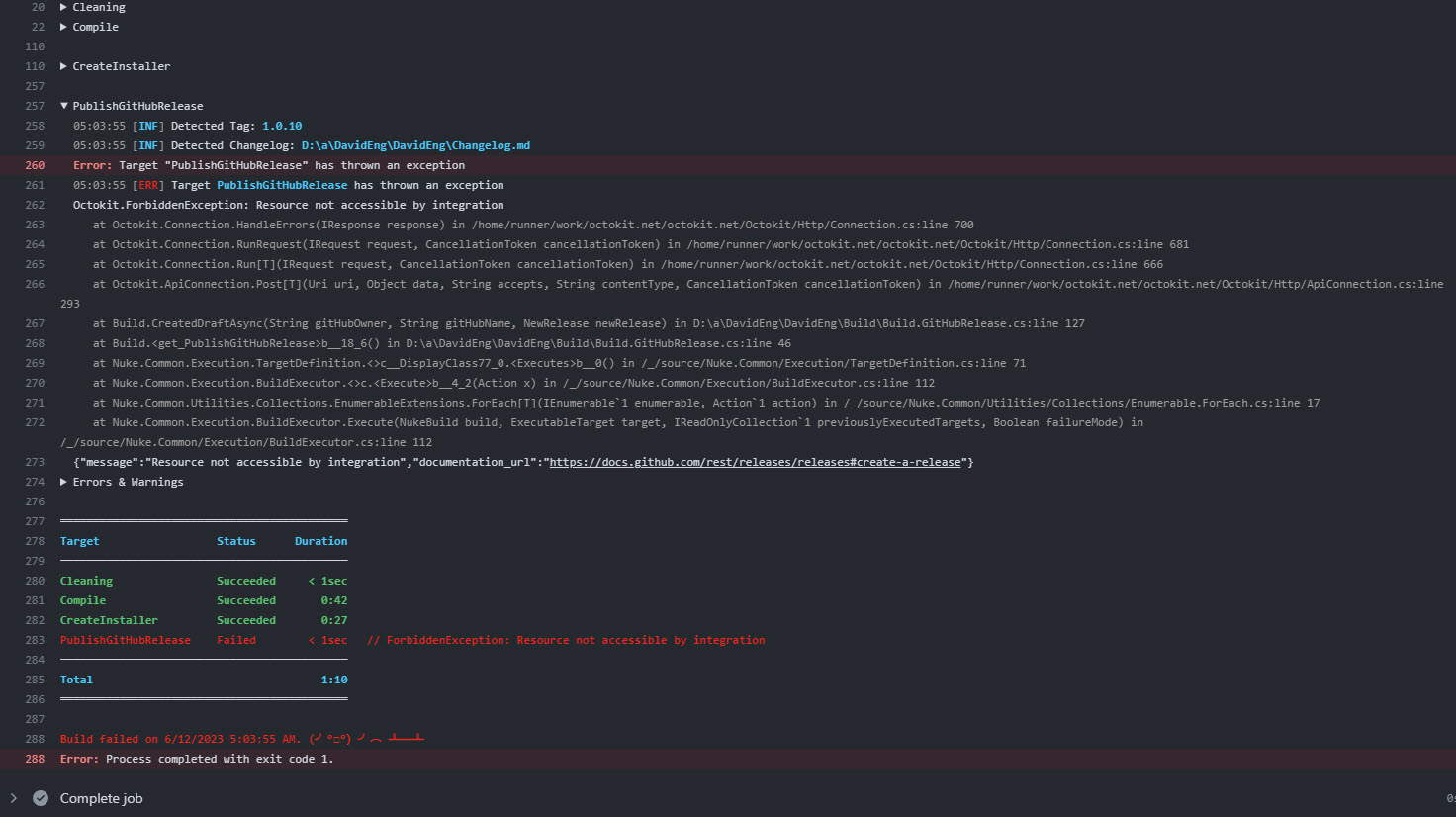 ForbiddenException: Resource not accessible by integration when running Nuke · Issue #36 ...