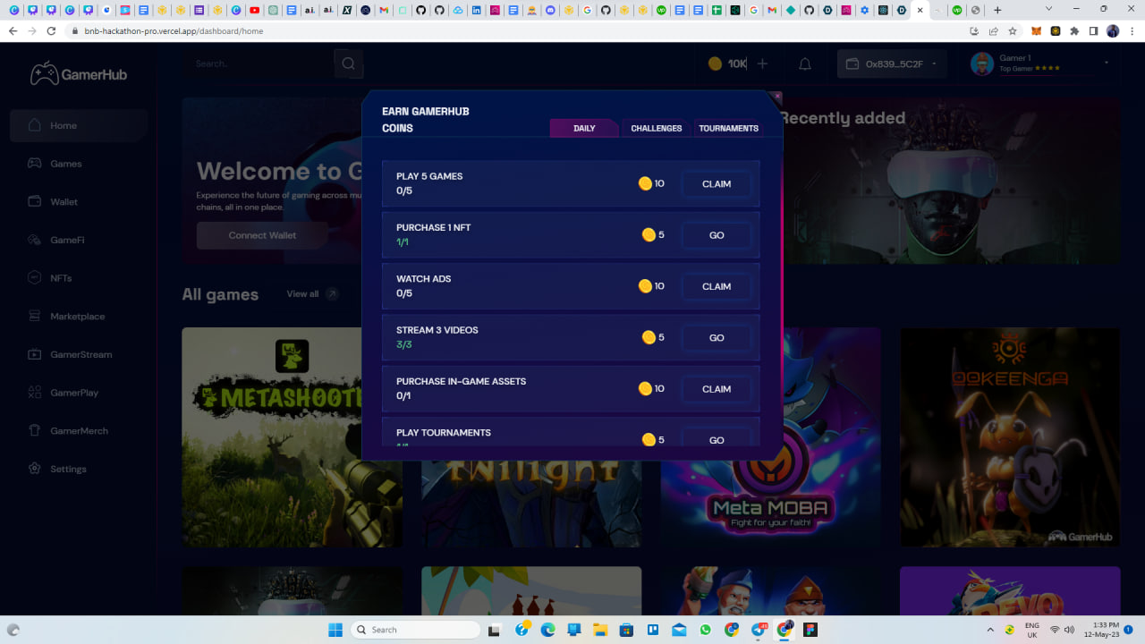 GitHub - crazy0629/GamerHub-hackathon: GamerHub Project for Zero2Hero BNB Hackathon. From Crazy0629