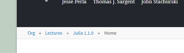 Get rid of minor Julia versions in the breadcrumbs · Issue #610 · QuantEcon/lecture-source-jl ...