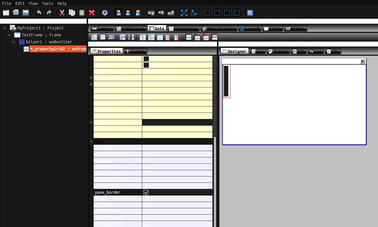 UI problem with system Dark Theme · Issue #374 · wxFormBuilder/wxFormBuilder · GitHub