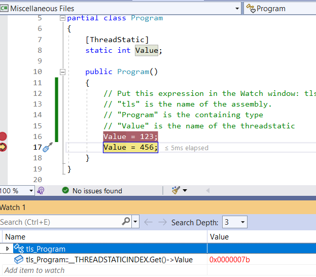 Thread statics are no longer visible in debugger · Issue #89227 · dotnet/runtime · GitHub