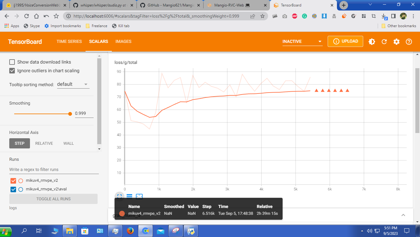 NaN values while training with easyGUI.... · Issue #129 · Mangio621 ...