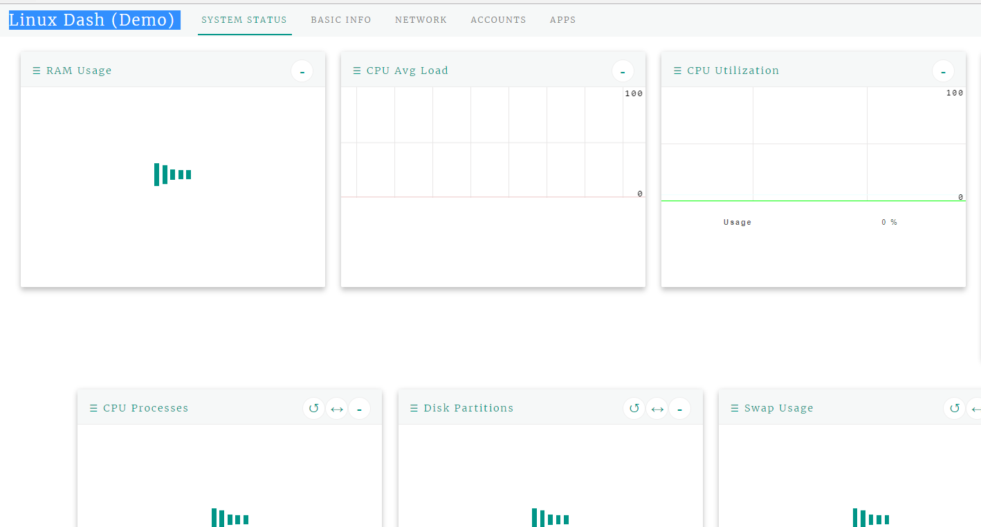 Dashboard does not fully display system info · Issue #430 · tariqbuilds/linux-dash · GitHub