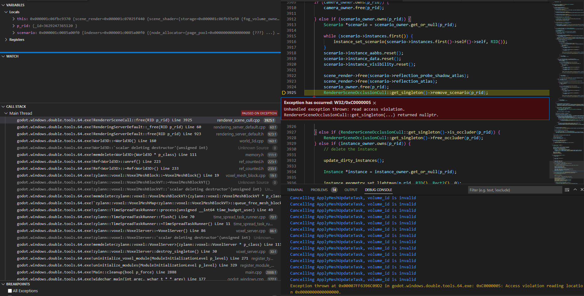Crash on exit if main thread mesh tasks were still pending · Issue #403 · Zylann/godot_voxel ...