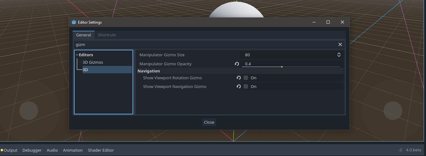 Editor touchscreen 3D gizmos show up again after toggling Camera3D preview mode, even if they ...