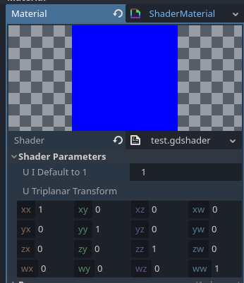 Default implicit and explicit values both return null from a ShaderMaterial · Issue #24488 ...