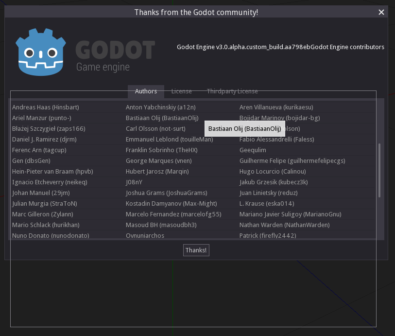 The About window is a bit messy · Issue #9736 · godotengine/godot · GitHub