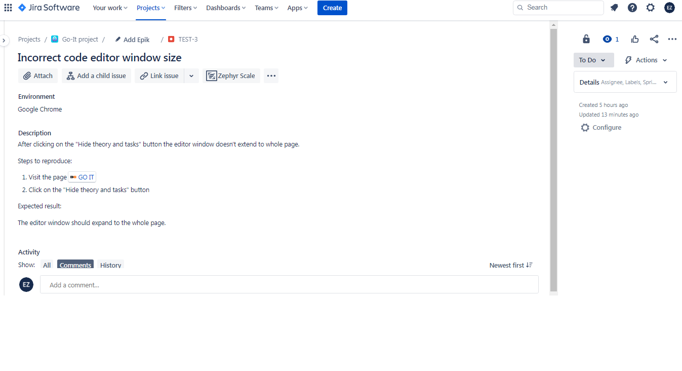 GitHub - ewa-zielinska/JIRA-bug-reports