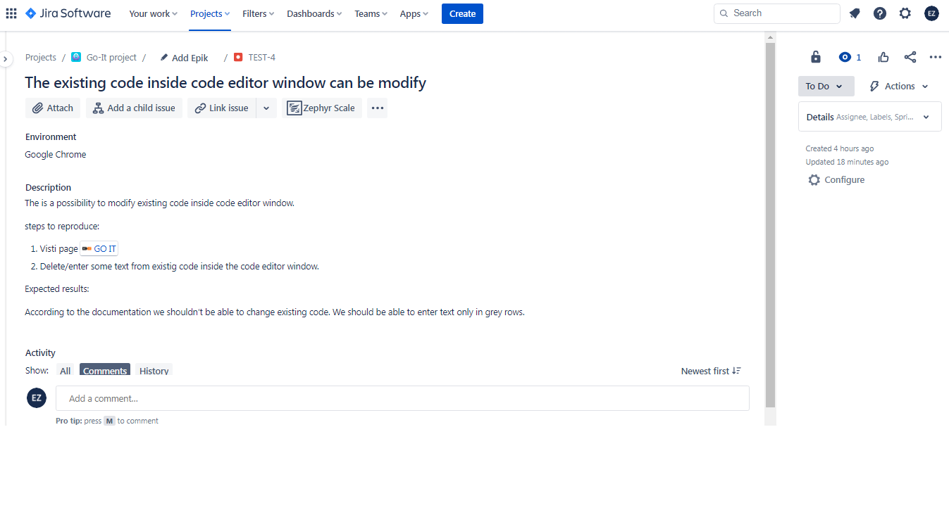 GitHub - ewa-zielinska/JIRA-bug-reports