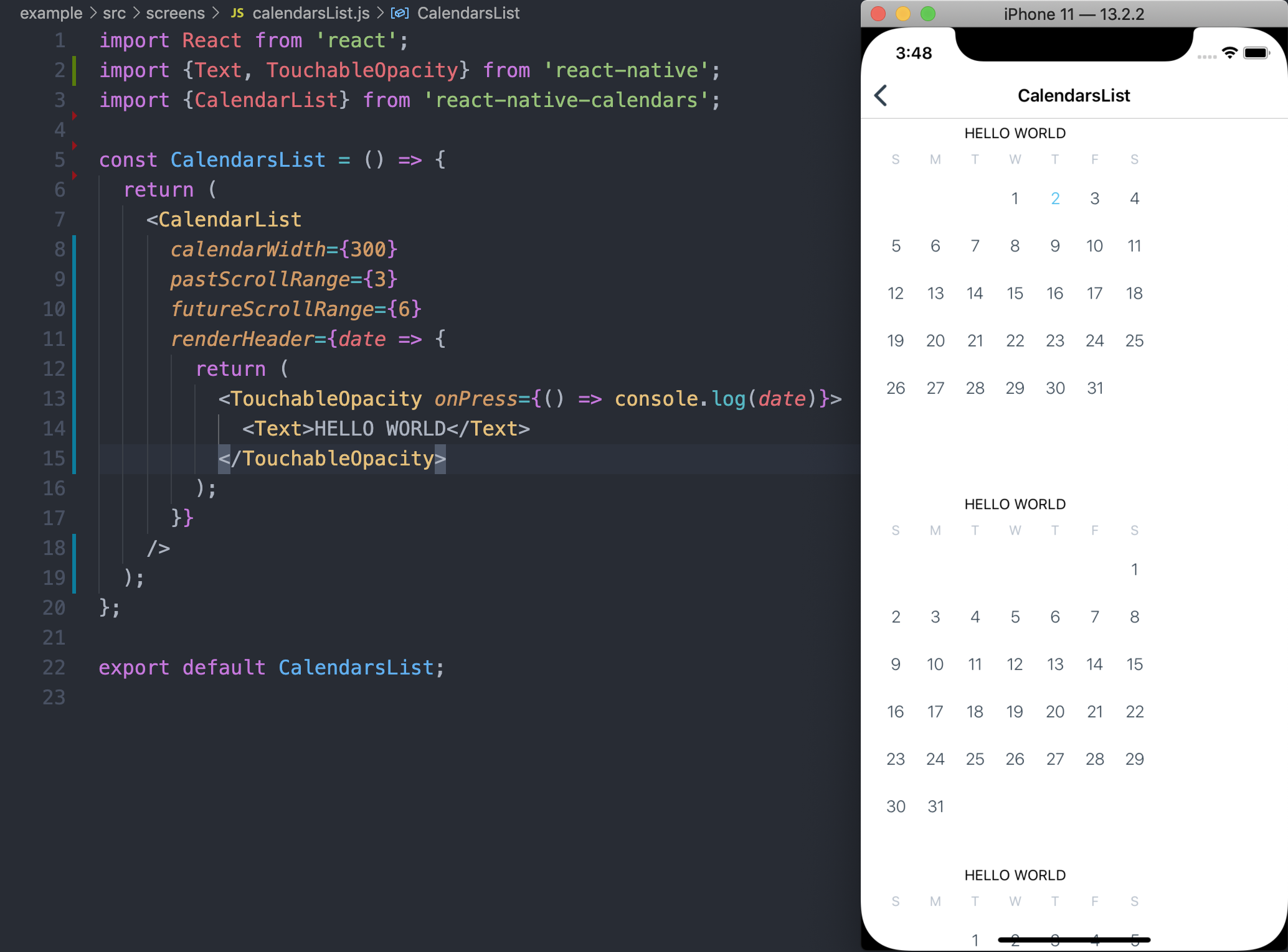 Vertical CalendarList renderHeader is not producing any output · Issue #1216 · wix/react-native ...