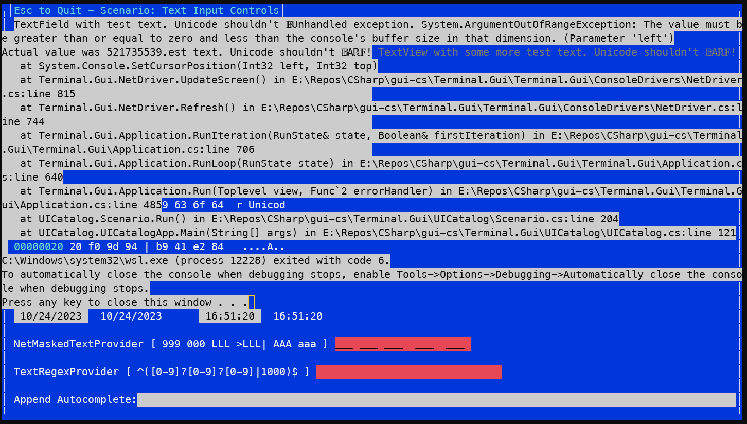 Console Cursorleft Throw An Exception With Netdriver On Linux V2 · Issue 2930 · Gui Cs