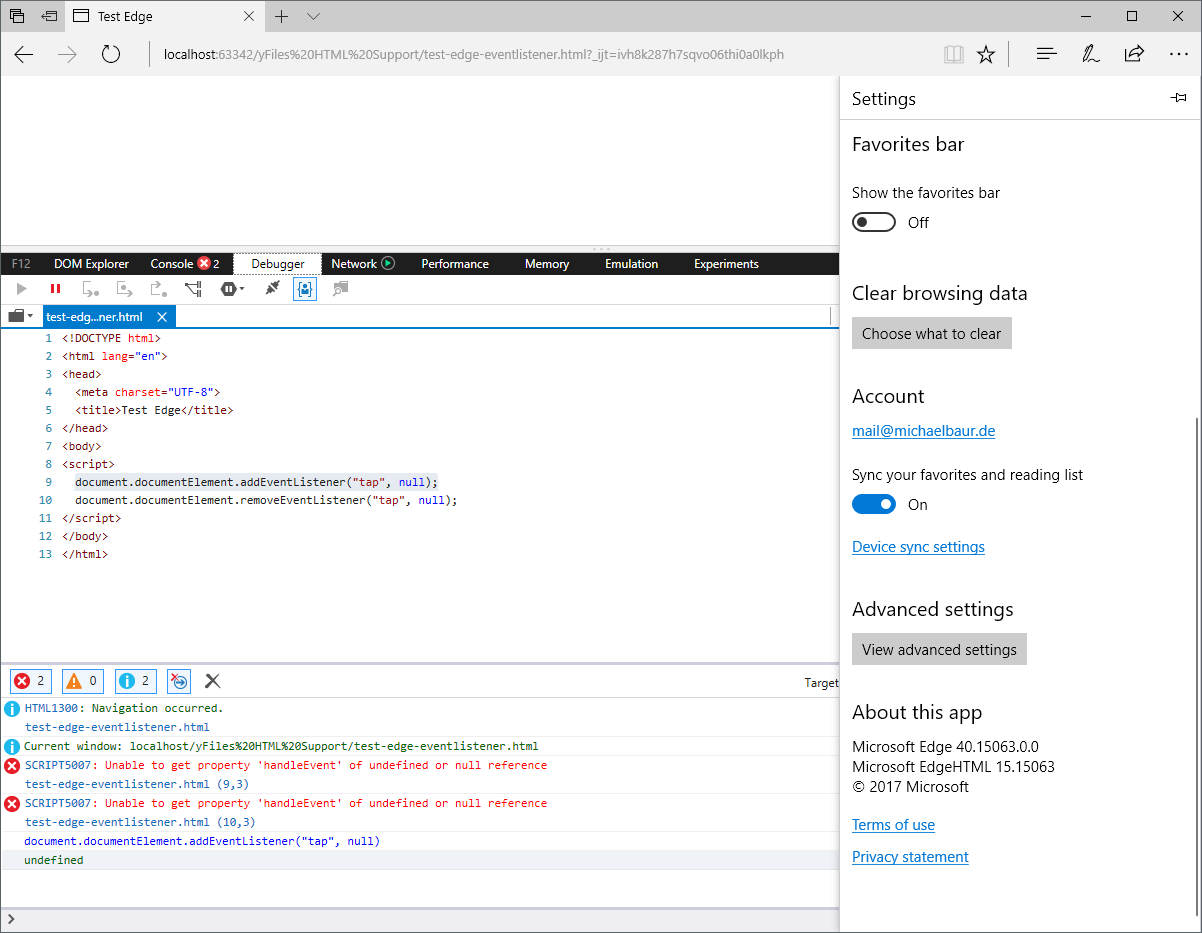 Overlay causing an exception when used in Polymer Shop app on Edge 15 ...