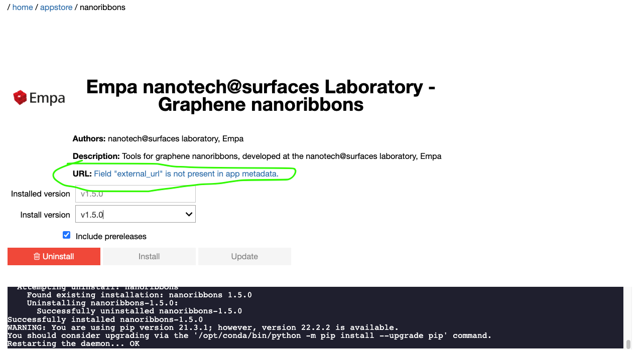Make sure the URL is correctly specified and displayed in AiiDAlab · Issue #53 · nanotech-empa ...