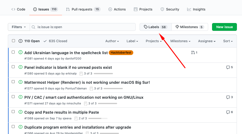Add hacktoberfest label to easy issues · Issue #322 · mattermost/desktop · GitHub