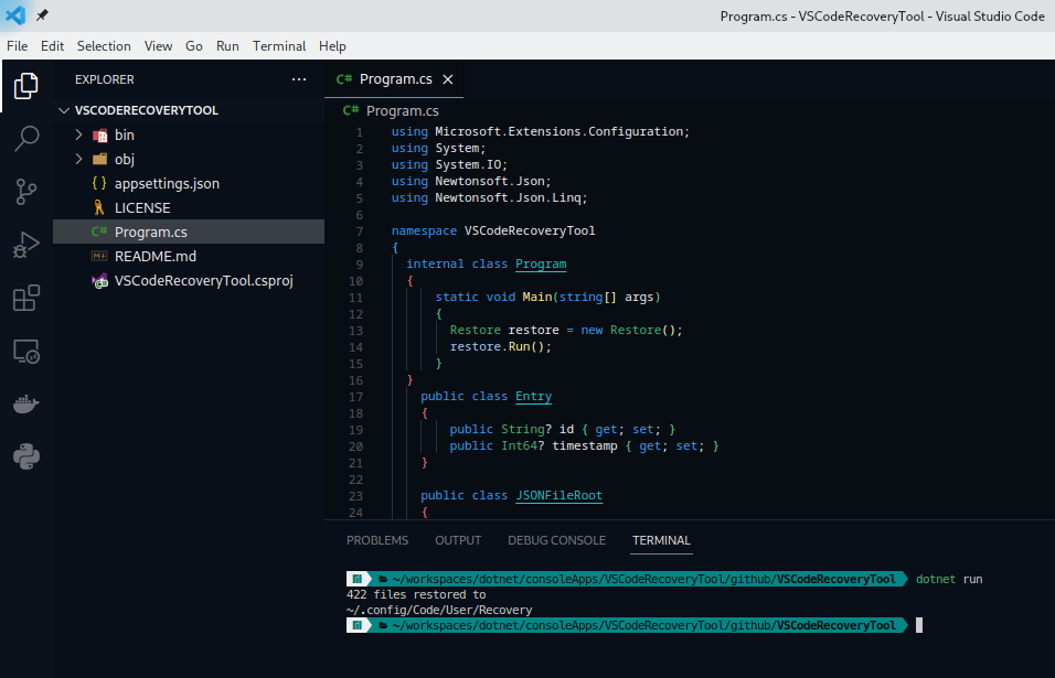 GitHub - karlpothast/VSCodeRecoveryTool: Recovers latest saved VSCode ...