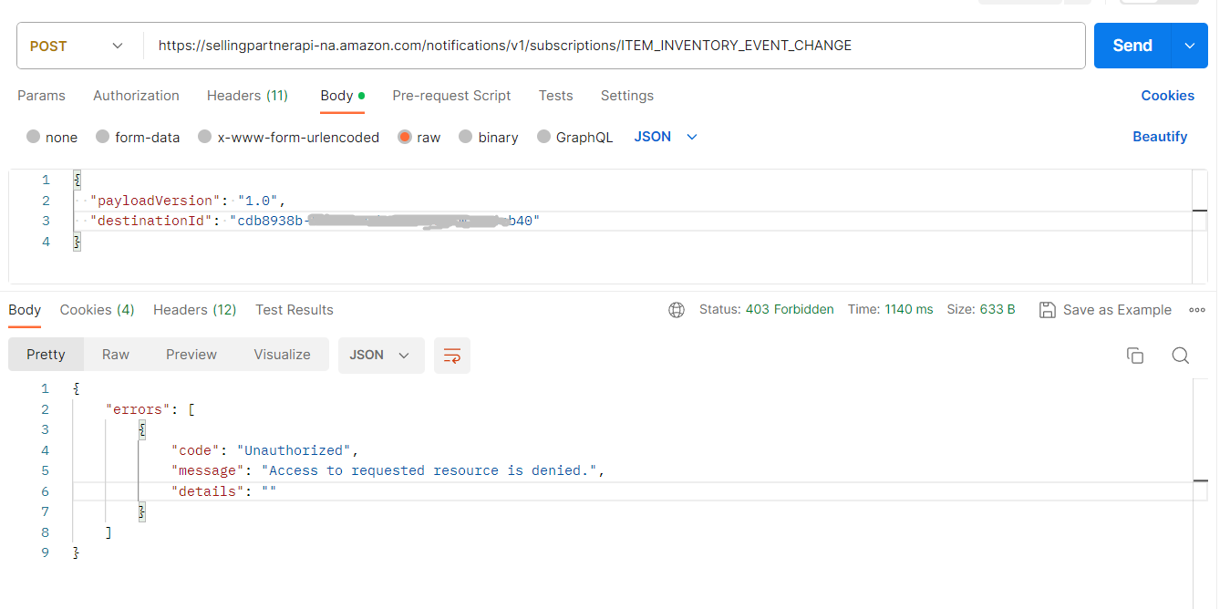 [bug] [sp Api] [notification] Failed To Subscribe To Some Type · Issue