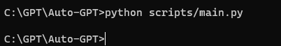 "I entered 'python scripts/main.py' but there was no response, what could be the reason ...
