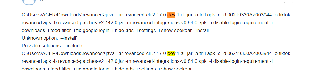 bug: Error Patching TikTok 27.3.3 · Issue #1248 · ReVanced/revanced-patches · GitHub