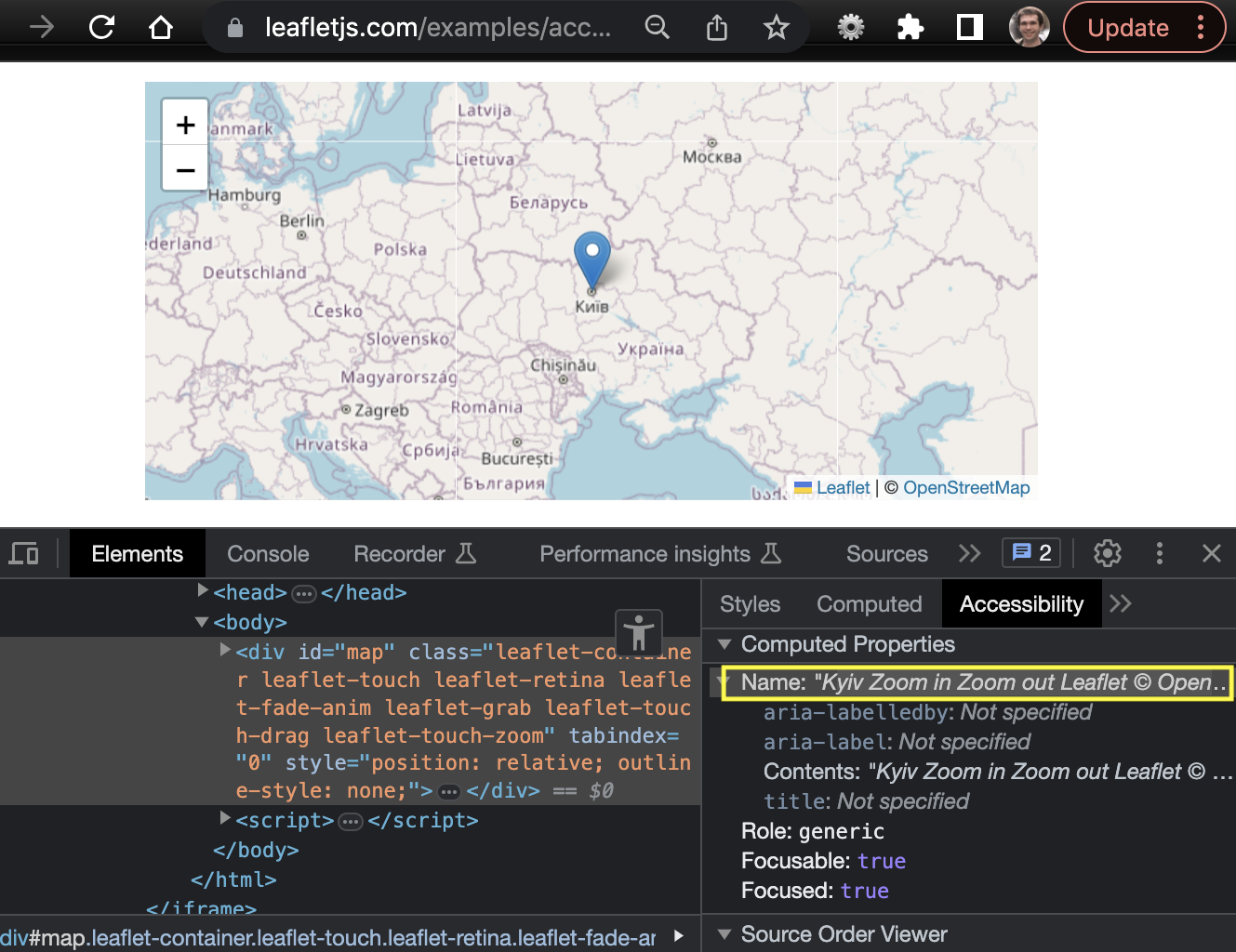 The `leaflet-container` needs an accessible name · Issue #9119 · Leaflet/Leaflet · GitHub