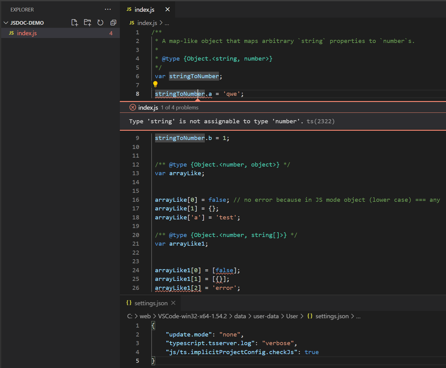 JSDoc doesn't actually handle dictionary declaration like it says it should · Issue #43208 ...