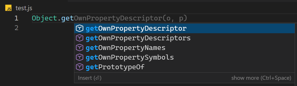 Spelling Mistake Of An Object Method In Intellisense For Javascript