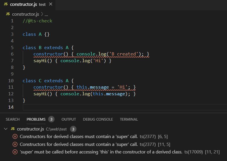 warning on lack of calling super() · Issue #79350 · microsoft/vscode ...