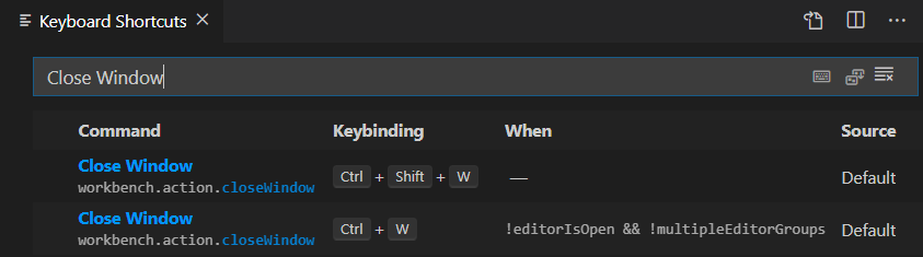 The shortcut to close the window appears to be wrong · Issue #90839 ...