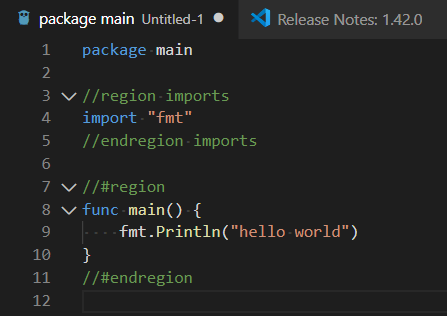 Region Folding support for golang · Issue #91140 · microsoft/vscode ...
