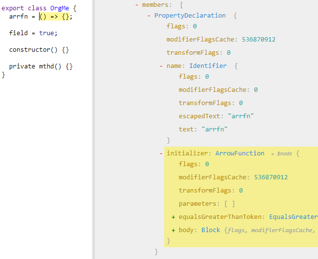 Arrow function member marked as SyntaxKind.PropertyDeclaration · Issue #37247 · microsoft ...