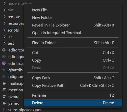 Delete Big Folders · Issue #101617 · microsoft/vscode · GitHub