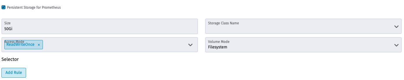 [Monitoring V2 UI] PVs should not have a selector defined by default · Issue #1757 · rancher ...