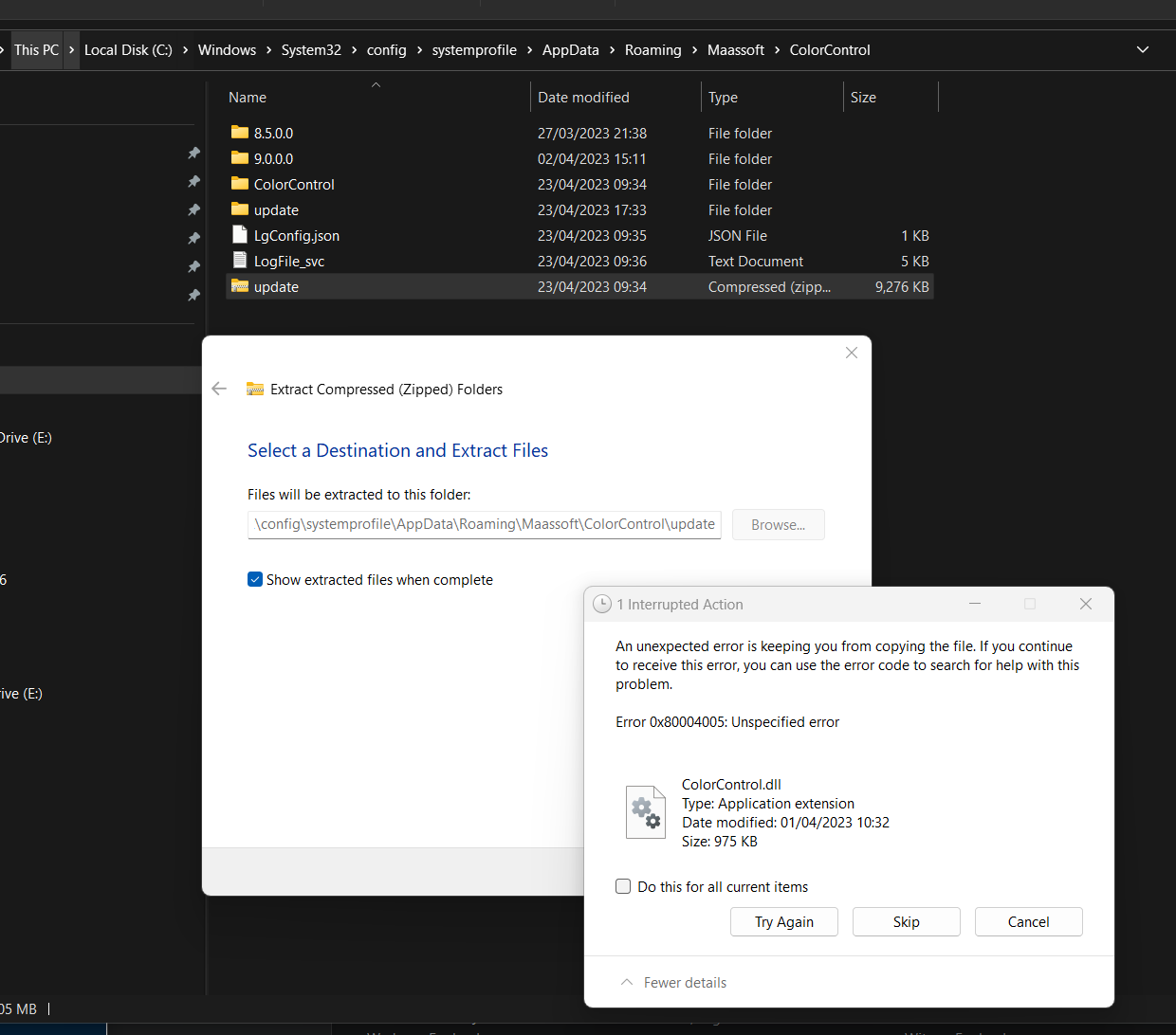 Can't update to new version (via update button) · Issue #204 · Maassoft/ColorControl · GitHub