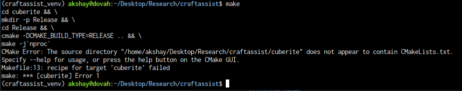 Making and runing the cuberite server · Issue #25 · facebookresearch/craftassist · GitHub