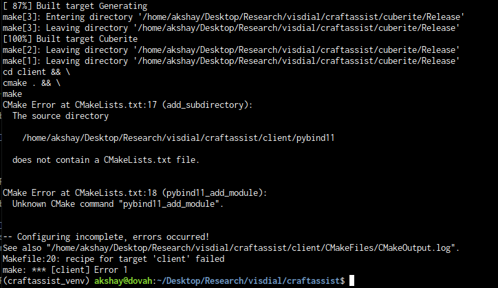 Making and runing the cuberite server · Issue #25 · facebookresearch/craftassist · GitHub