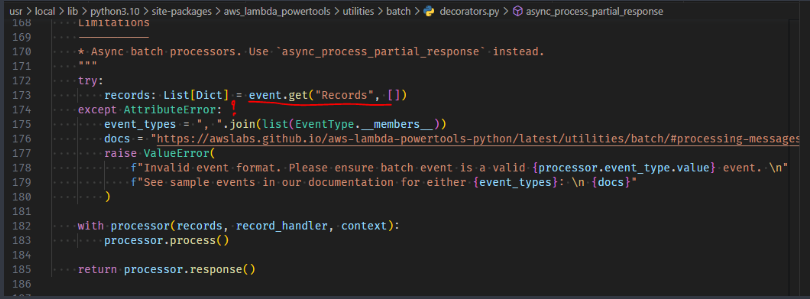 Enhancement: Batch processor should fail early if event payload is incorrect · Issue #2394 · aws ...