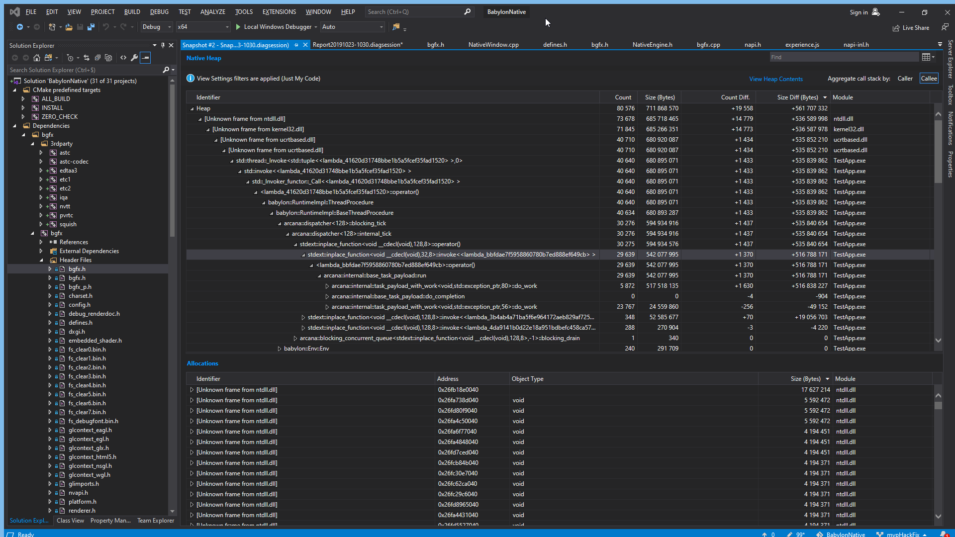Memory footprint · Issue #73 · BabylonJS/BabylonNative · GitHub