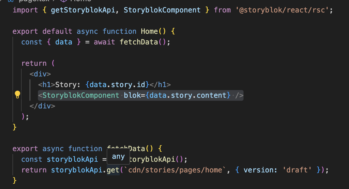 RSC Typeings for getStoryblokApi() broken, all methods have any as type · Issue #582 · storyblok ...