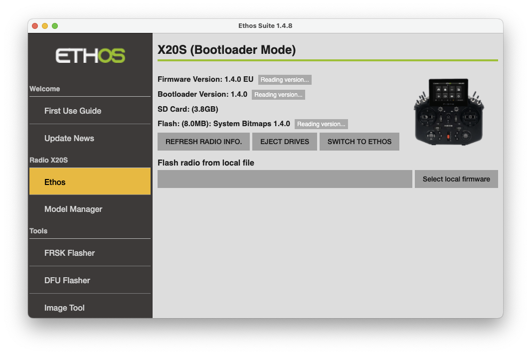 ETHOS Suite (macOS version) Cannot read my brand new X20S · Issue #2593 · FrSkyRC/ETHOS-Feedback ...