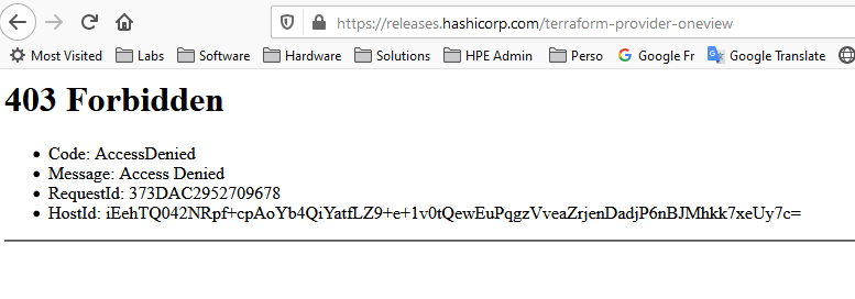 terraform init ERROR · Issue #165 · HewlettPackard/terraform-provider-oneview · GitHub