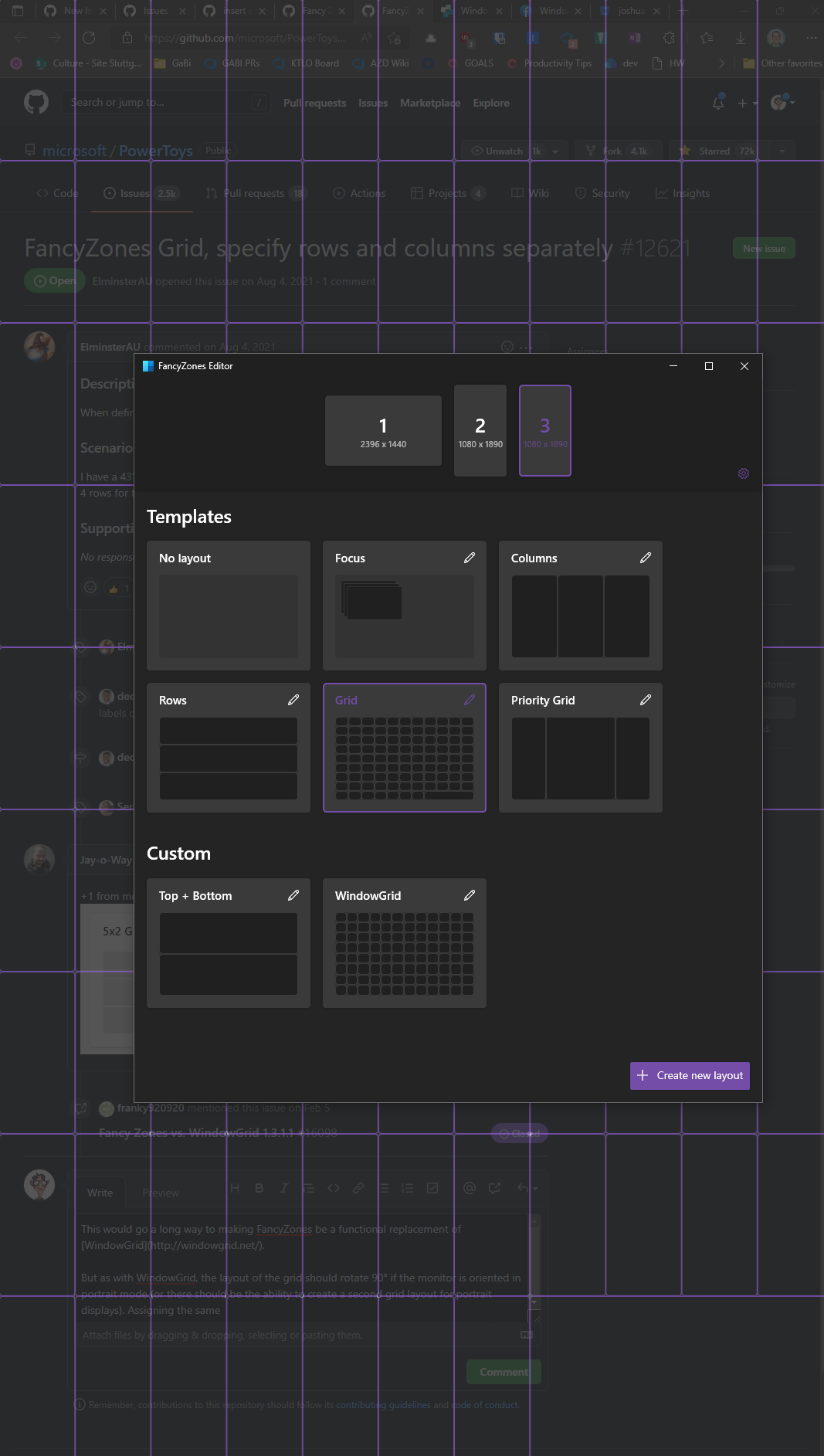 FancyZones Grid, specify rows and columns separately · Issue #12621 ...